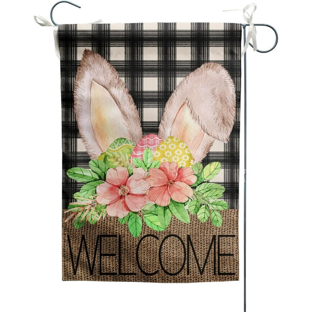 Spring Welcome Tulip Garden Flags Butterfly Yellow Tulip House Flag ...