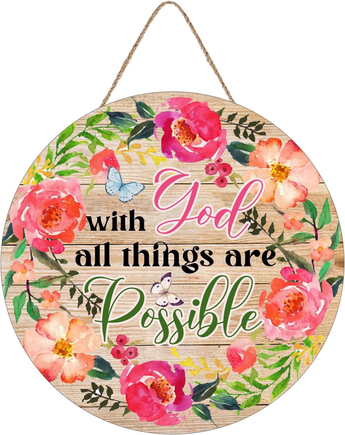 Spring Welcome Wreaths Sign Farmhouse Spring Door Hanger With God all ...