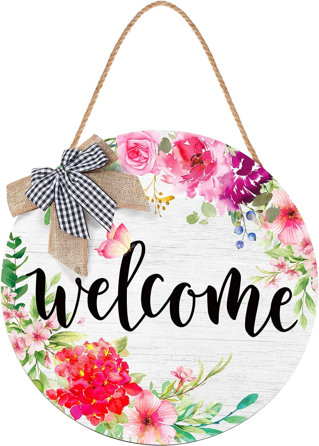 Spring Welcome Wreaths Sign for Front Door Farmhouse Spring Door Hanger ...