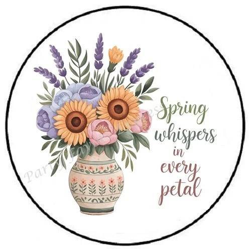 Spring Whispers In Every Petal Stickers Party Favors Phone Decal Water ...