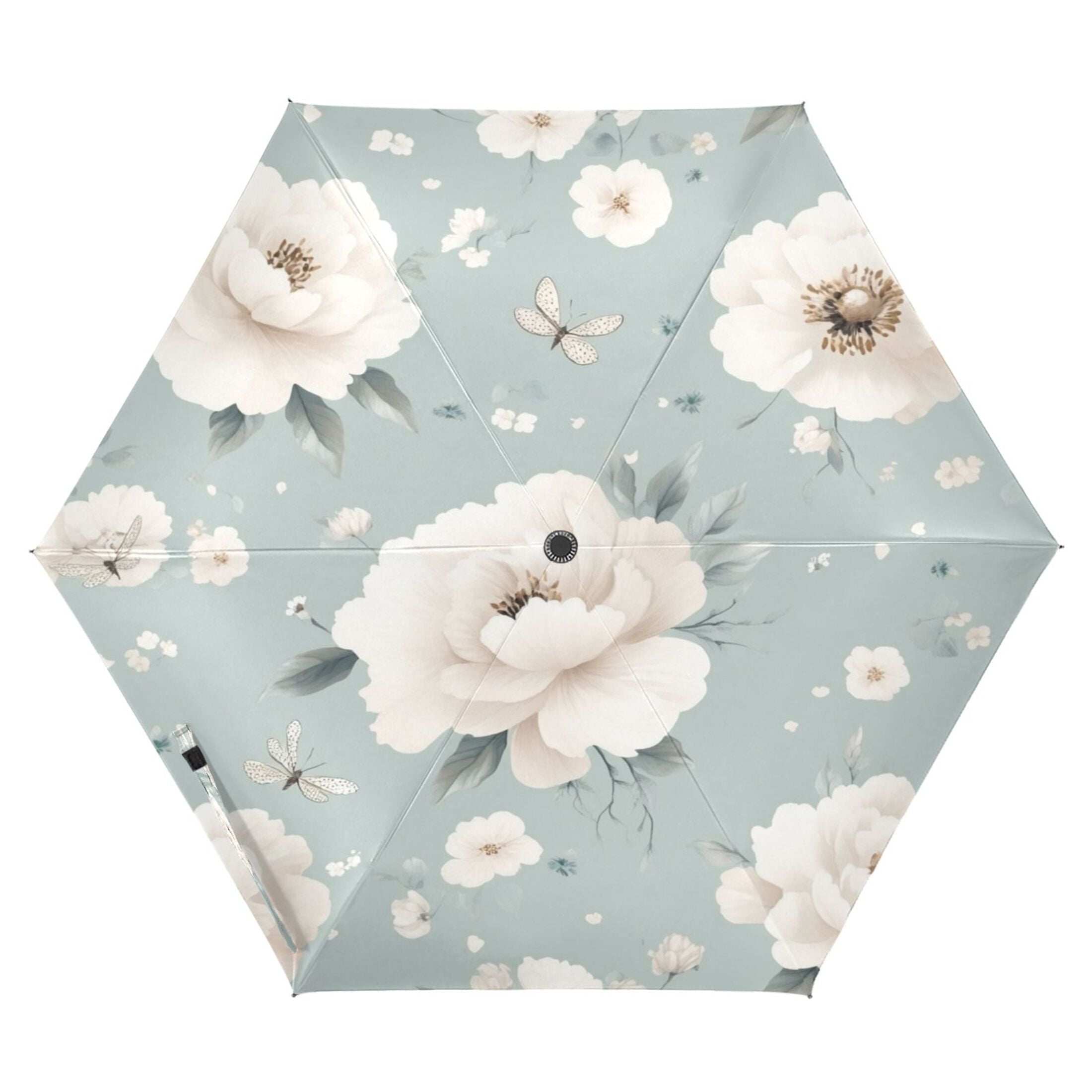 Spring White Blossoms Folding Umbrella UV50+ Waterproof Sun Protection ...