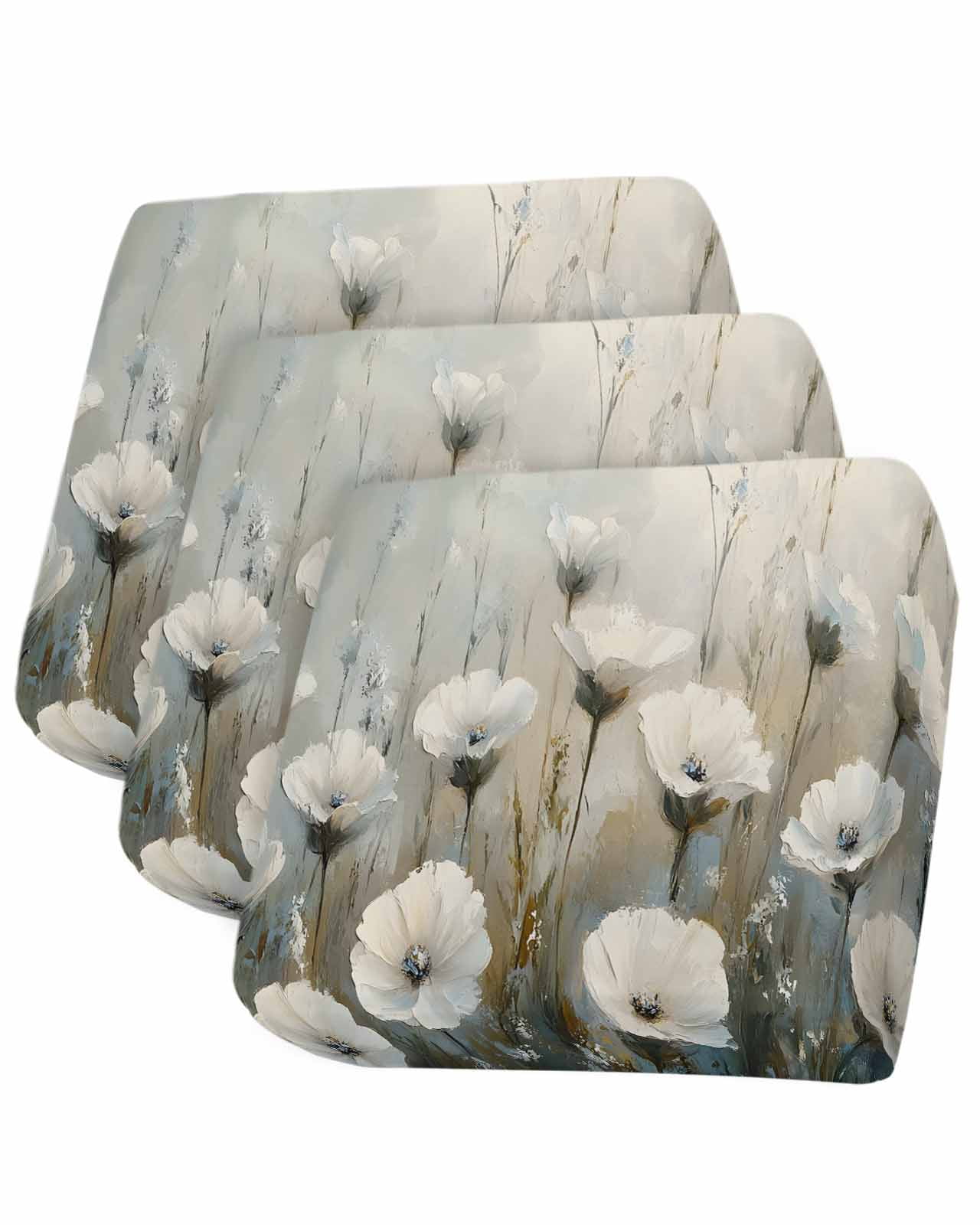 Spring White Floral Sofa Couch Cushion Covers Washable, Removable ...