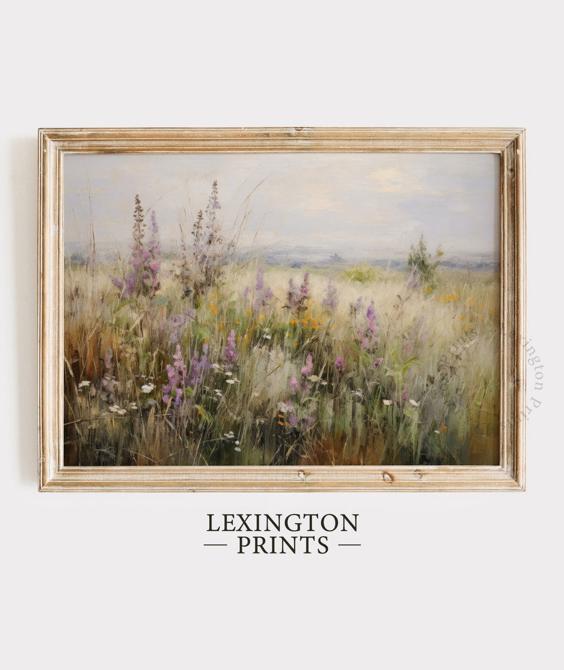 Spring Wildflower Field Landscape Painting, Purple Spring Print Easter ...