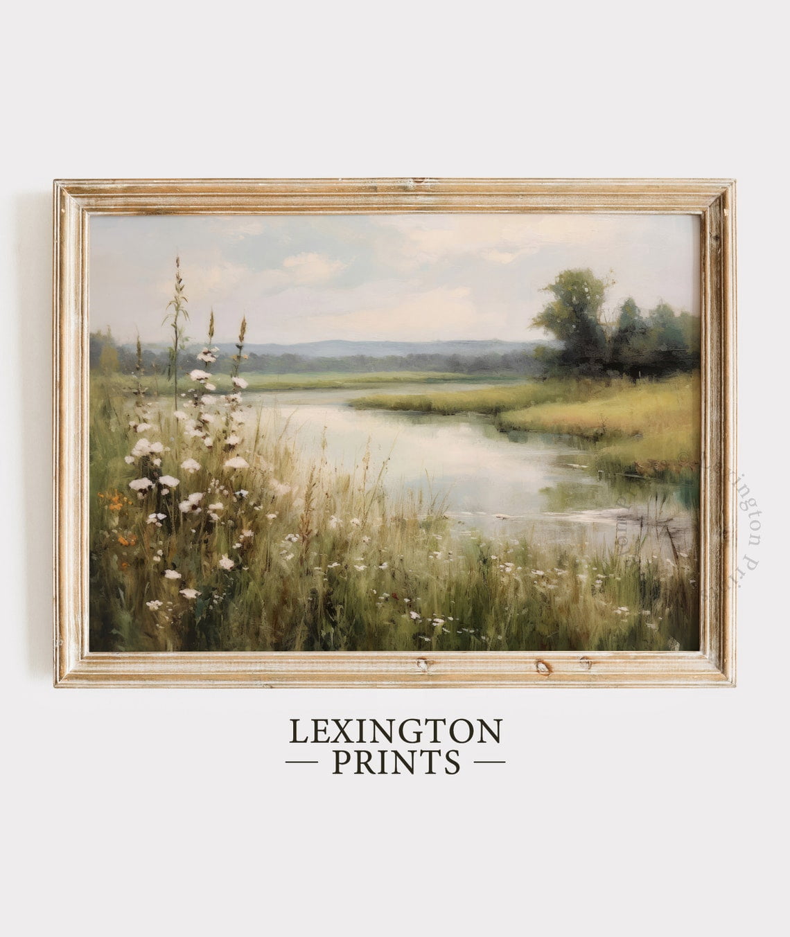 Spring Wildflower Field Landscape Painting, Spring Print Vintage ...