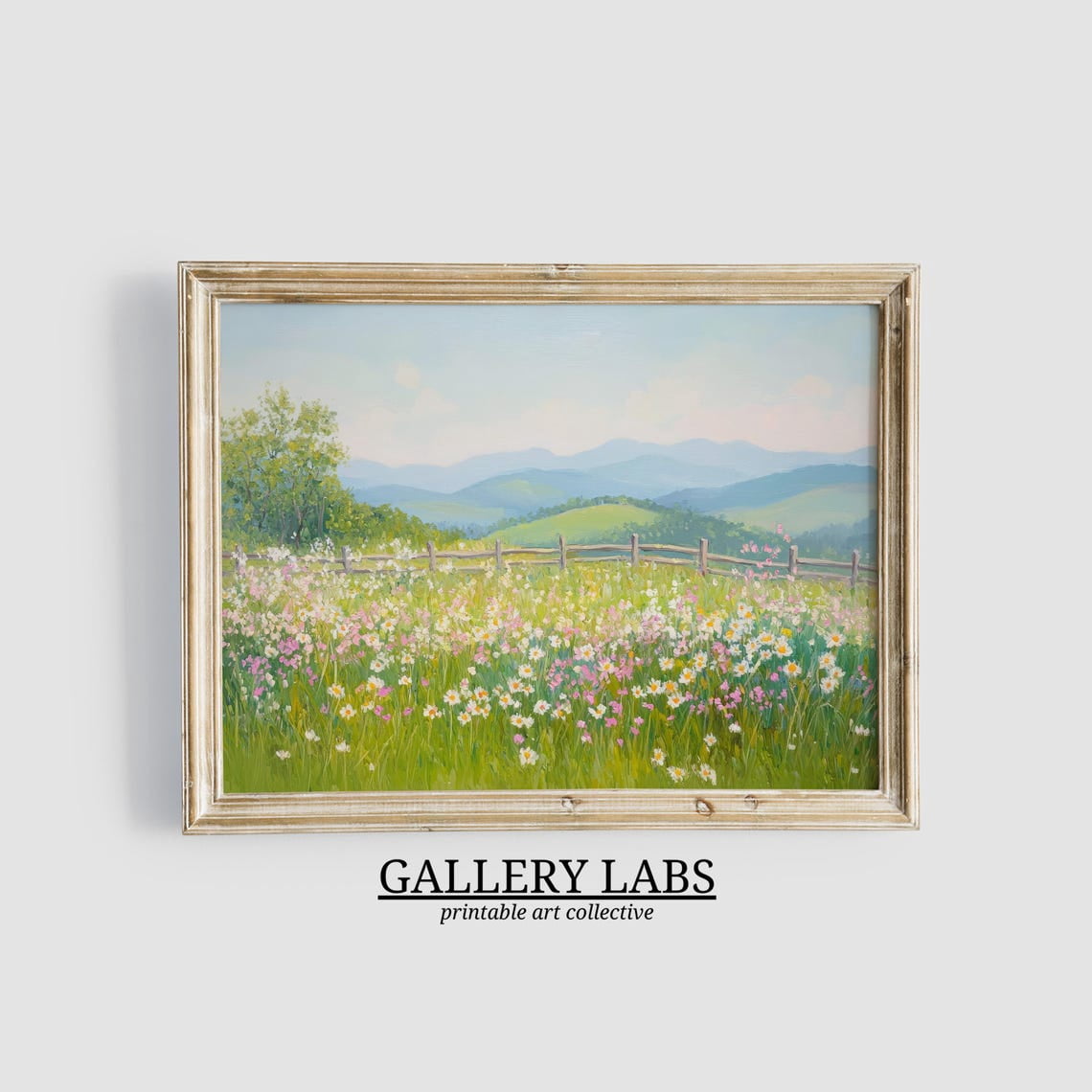 Spring Wildflower Painting • County Landscape Wall Art • Modern ...