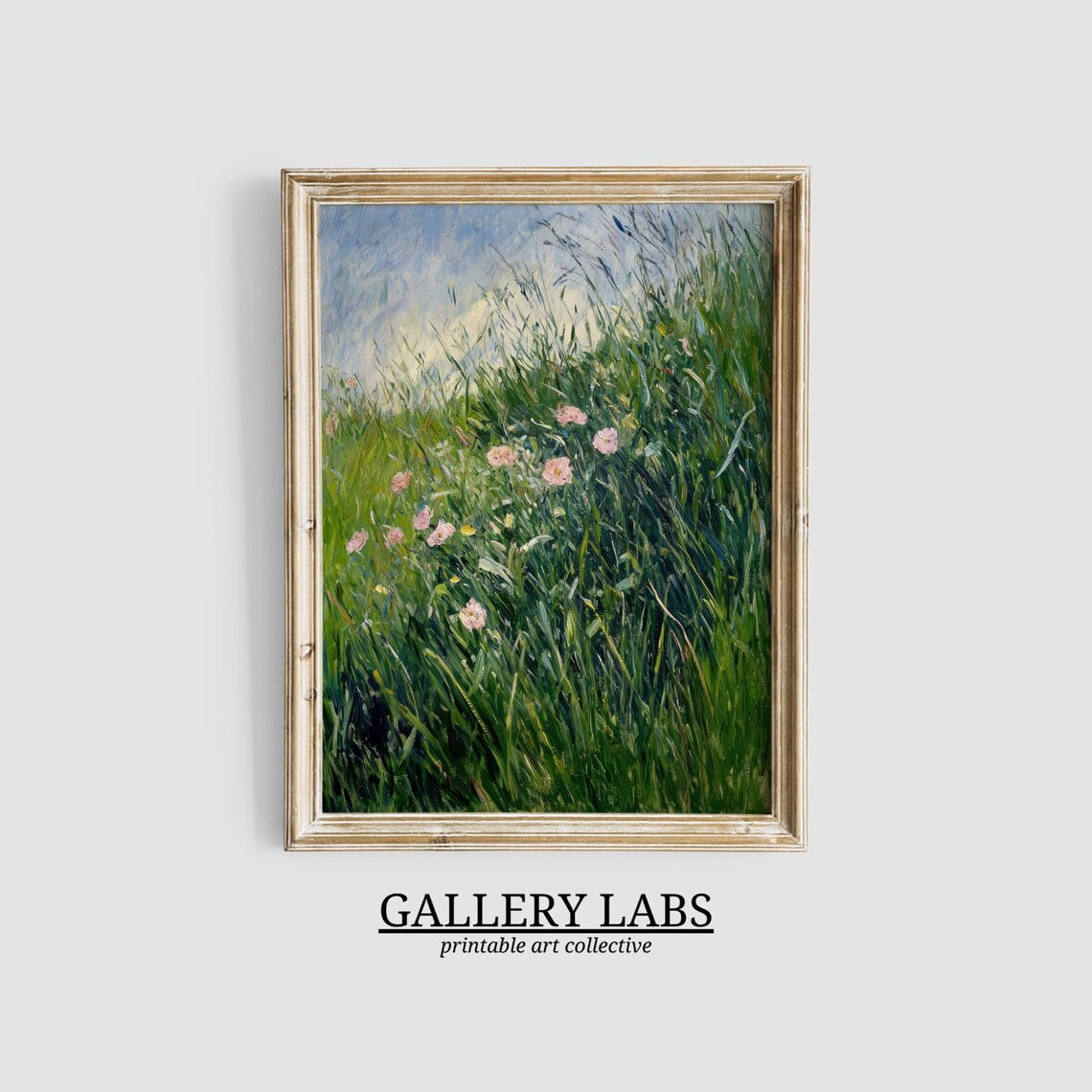 Spring Wildflower Painting • Soft Pink Farmhouse Wall Art • Floral ...