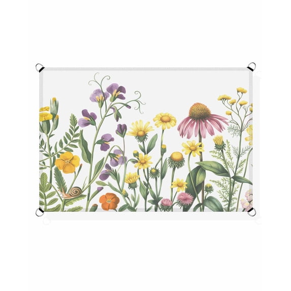 Spring Wildflowers Sun Shade Sail 12'X16' Summer Country Style Plants ...