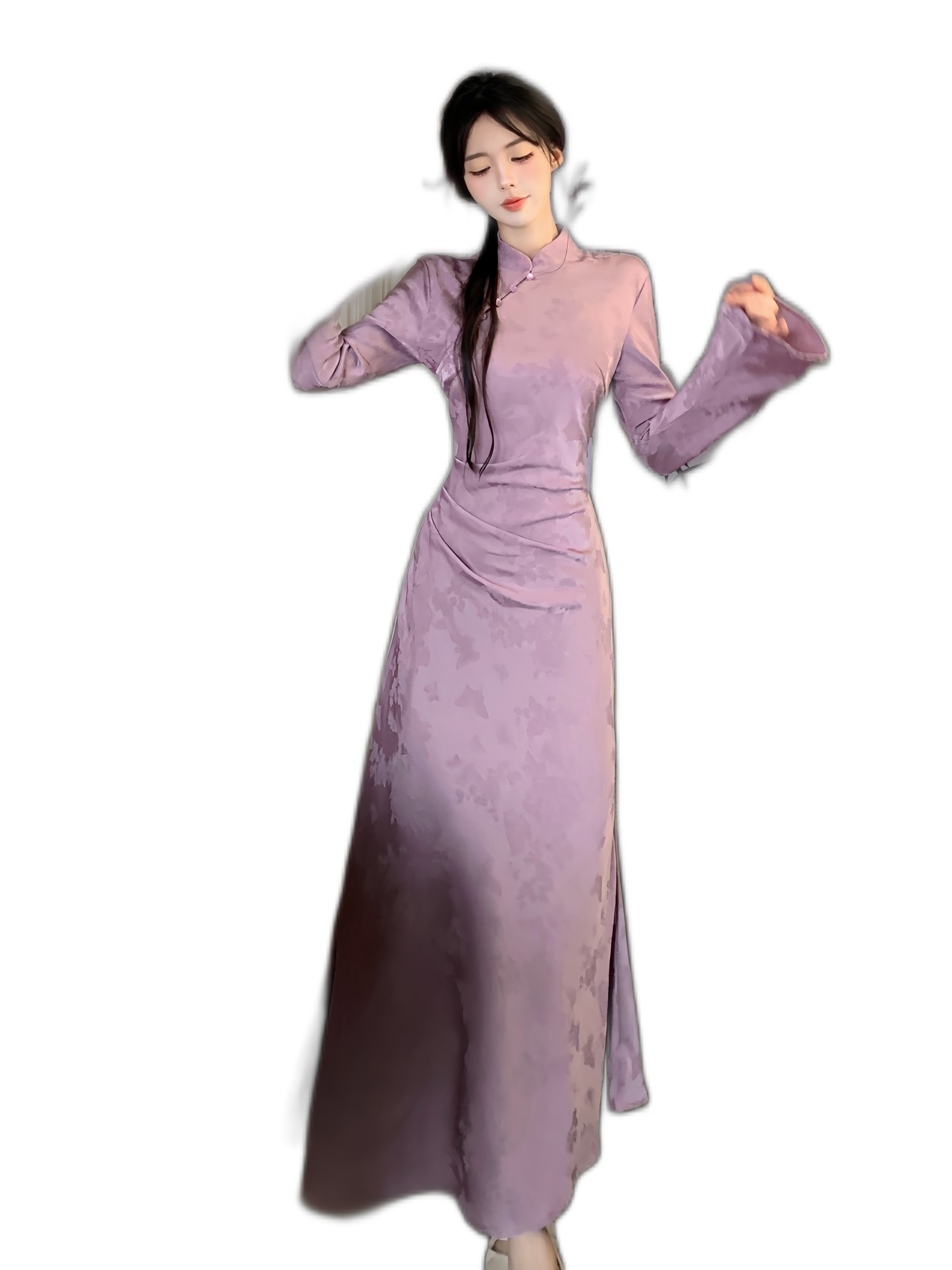 Spring Wind New Chinese Satin High -Level Sense Temperament Is Thin ...