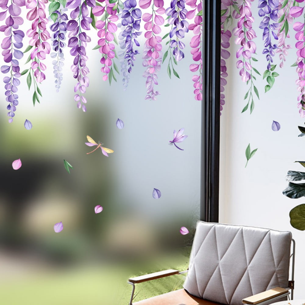 Spring Window Clings Butterfly Flower Window Stickers Anti-Collision ...