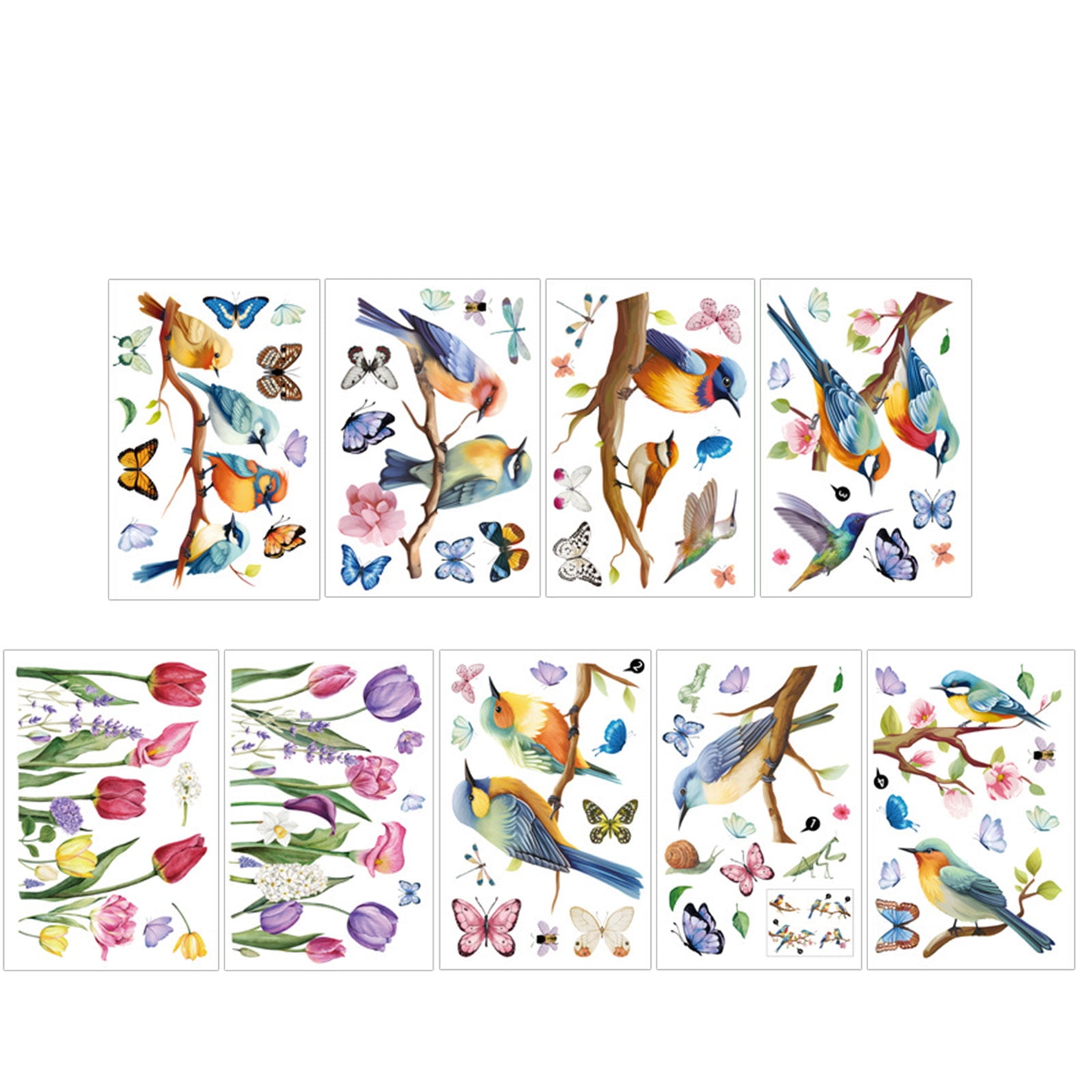 Spring Window Clings Stickers Spring Flower Bird Double Side Window ...