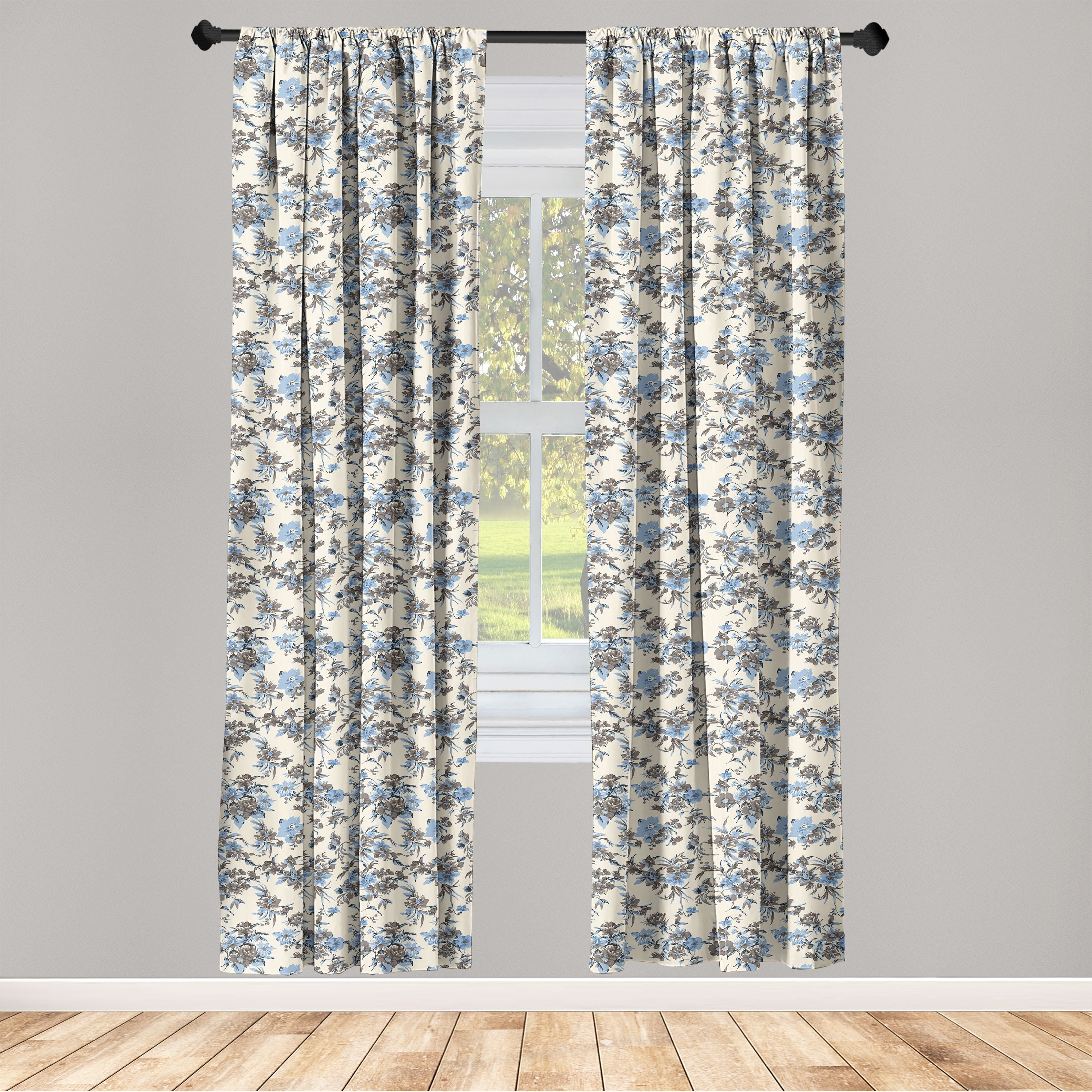 Spring Window Curtains, Retro Petals of Roses Love Romantic Summer ...