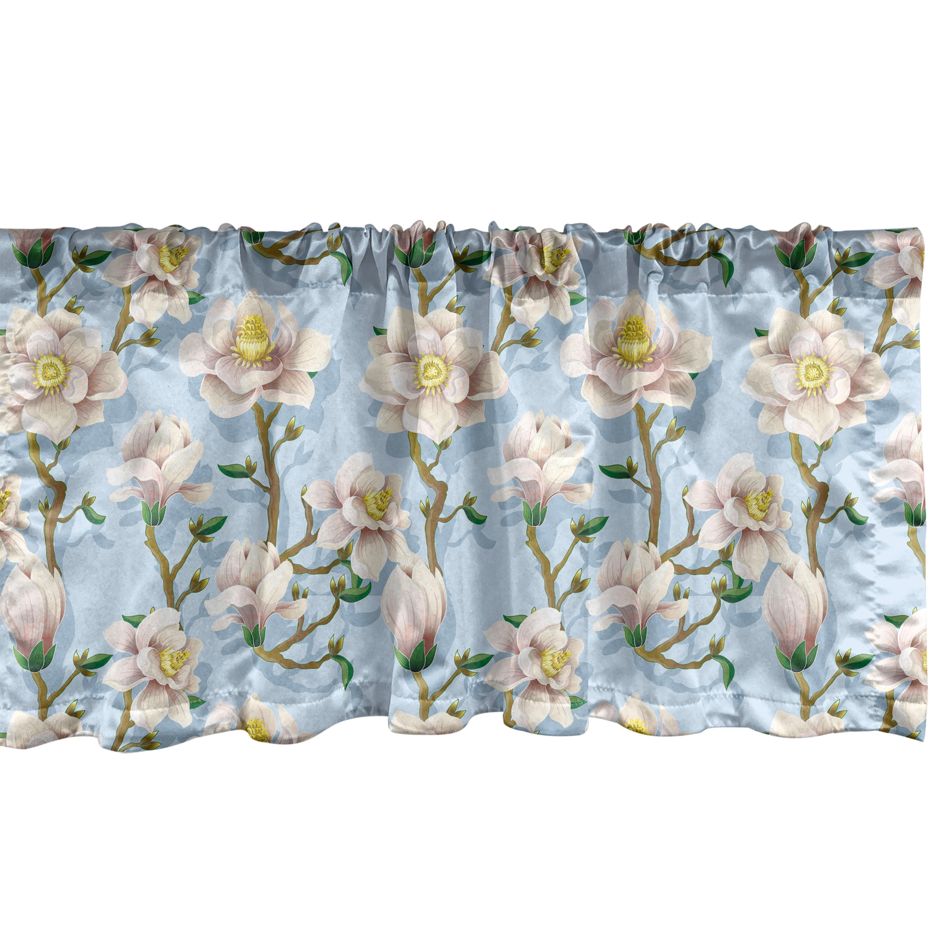Spring Window Valance, Blooming Petals Pastel Color Palette Branches of ...