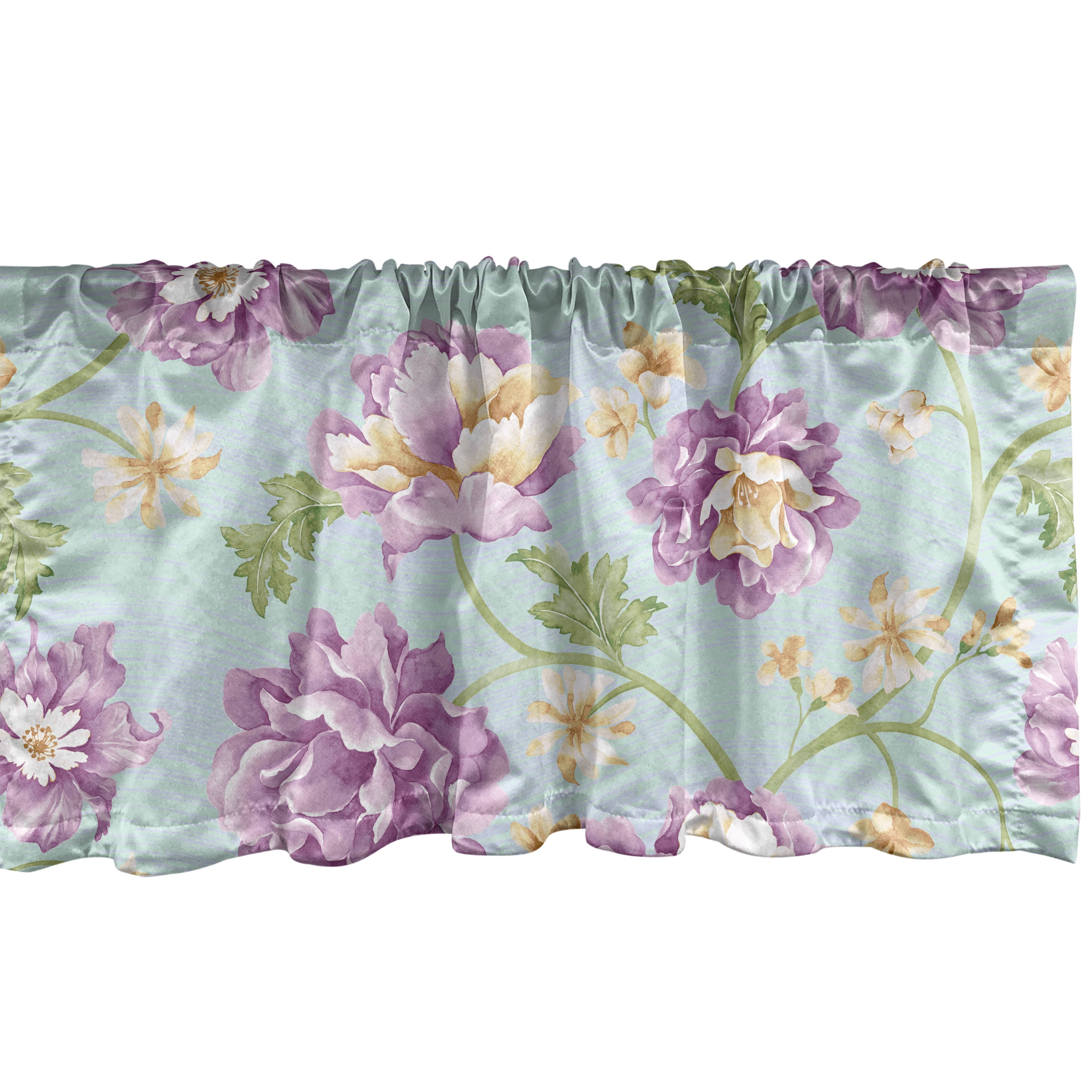 Spring Window Valance, Continuous Colorful Flowers Floral Concept ...