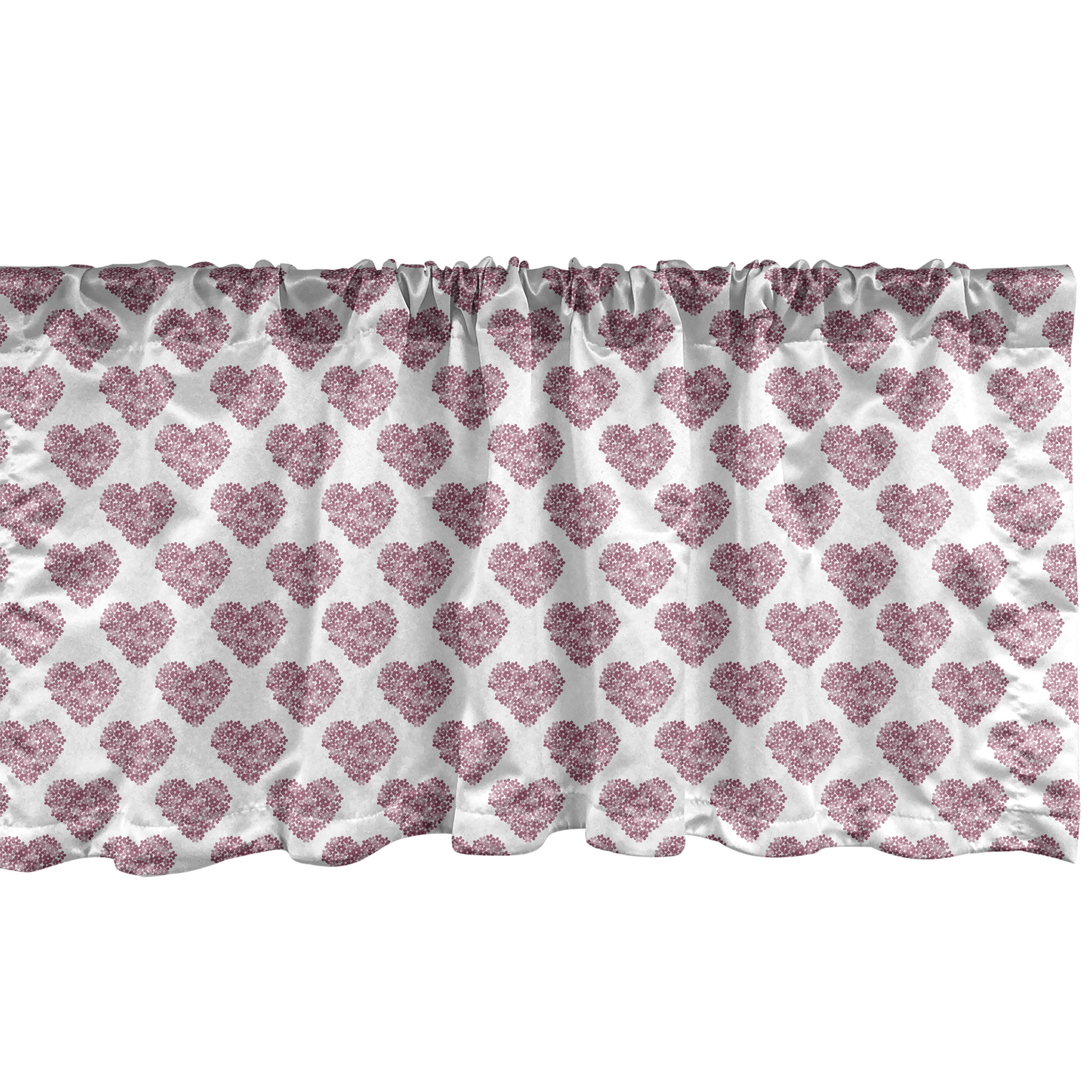 Ambesonne Spring Valance Pack of 2, Floral Hearts for Valentine, 54"X18 ...