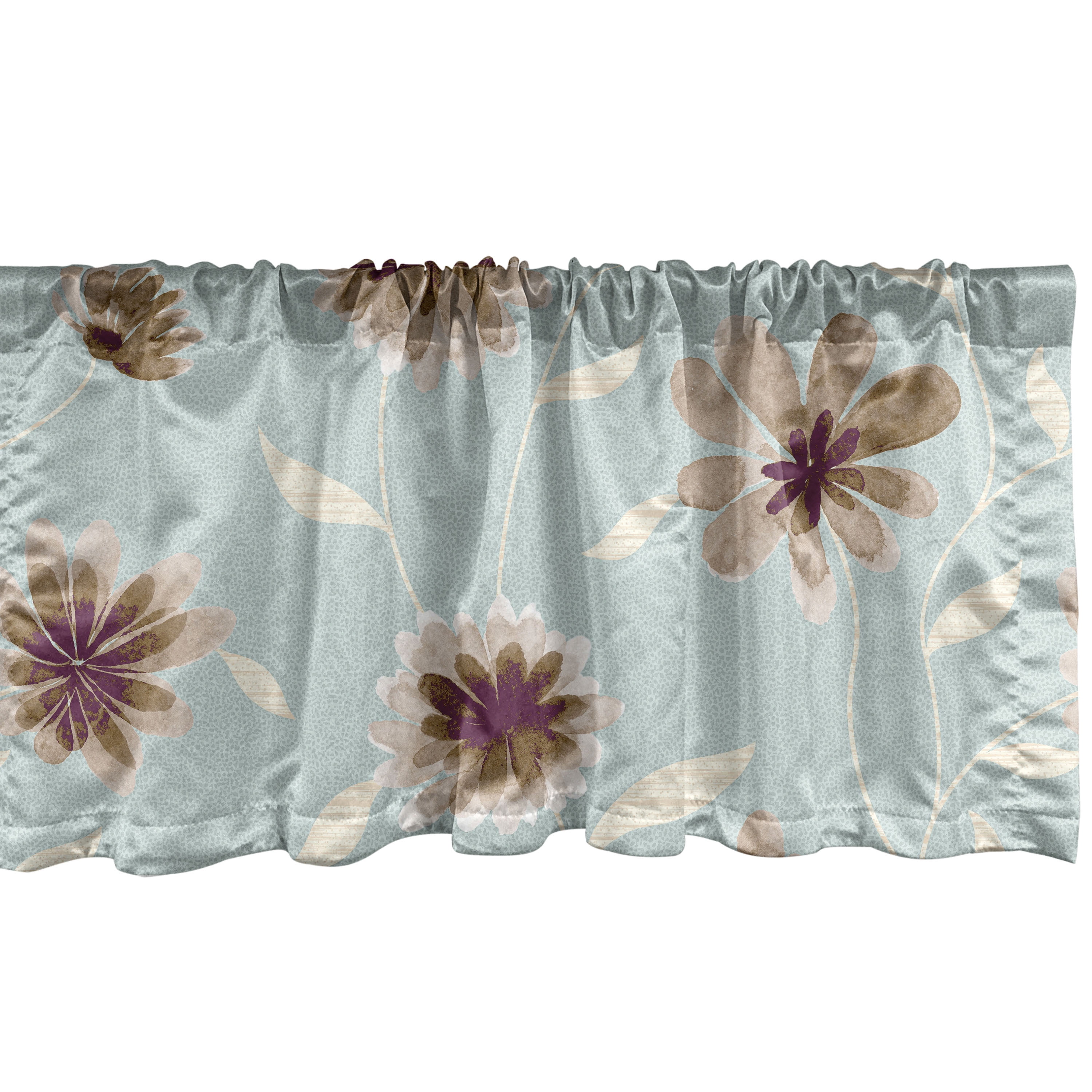 Spring Window Valance, Vertical Flowers Leaves Abstract Continuous ...