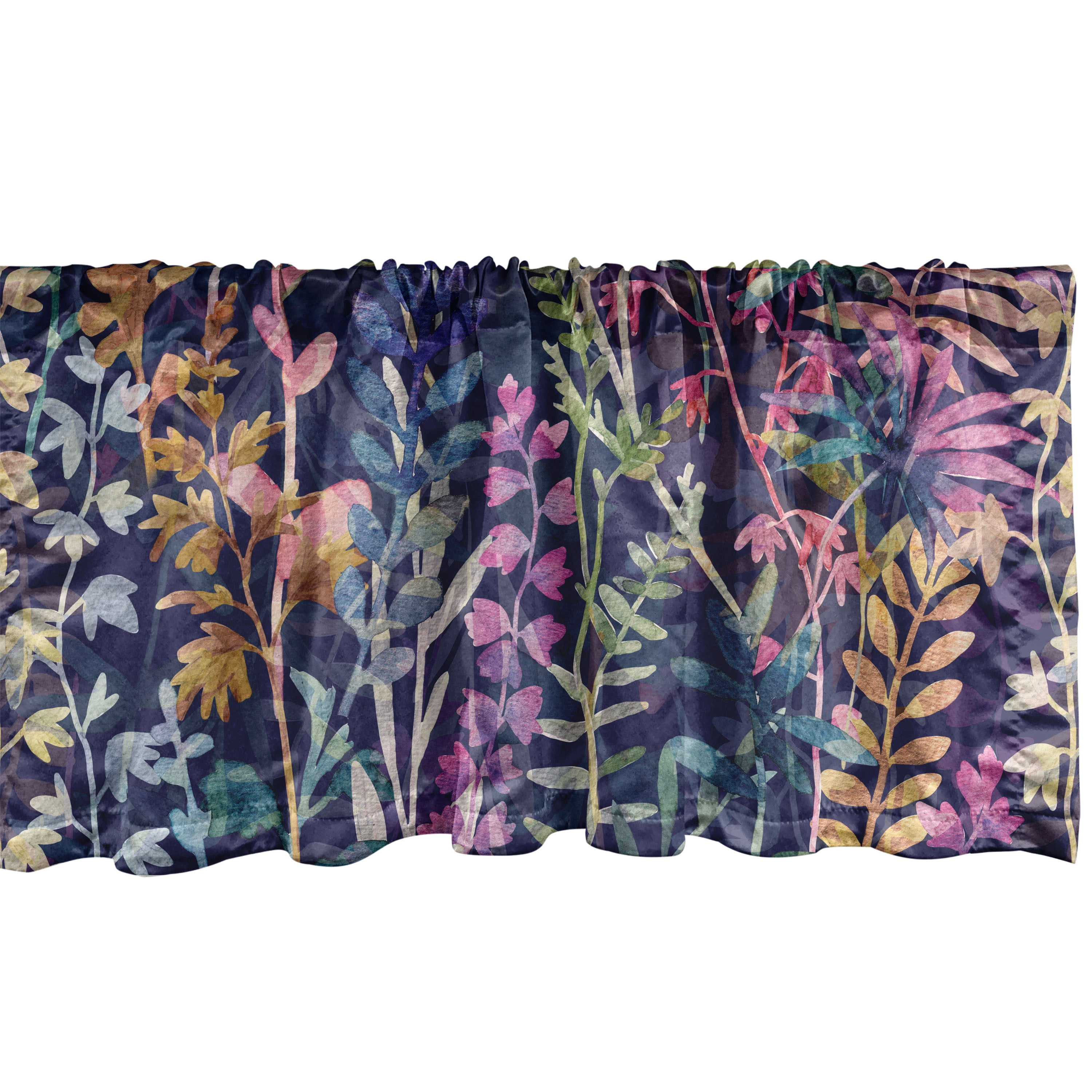 Spring Window Valance, Watercolor Art Featuring Overlapped Colorful ...