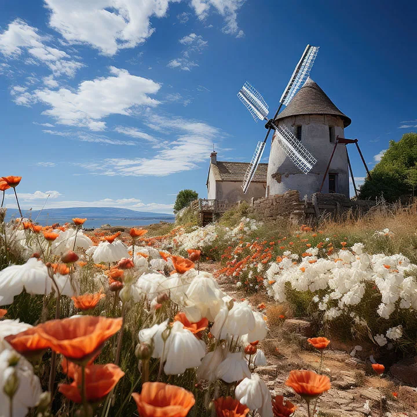 Spring Wonderland House Grass Flowers Kids Birthday Party Portrait r ...