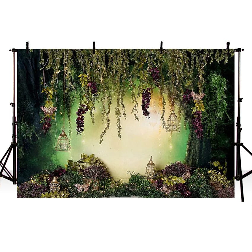 Spring Wonderland Sceney Floral Forest Butterfly Backdrop Baby Birthday ...