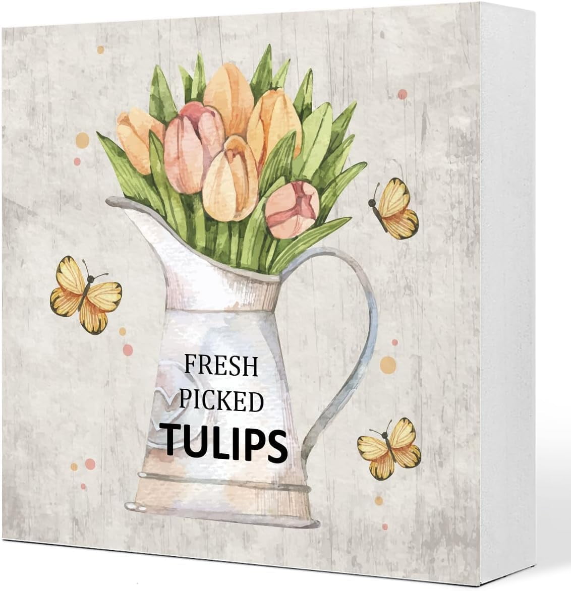 Spring Wood Box Sign,Funny Spring Plaque Decor,Rustic Fresh Picked ...