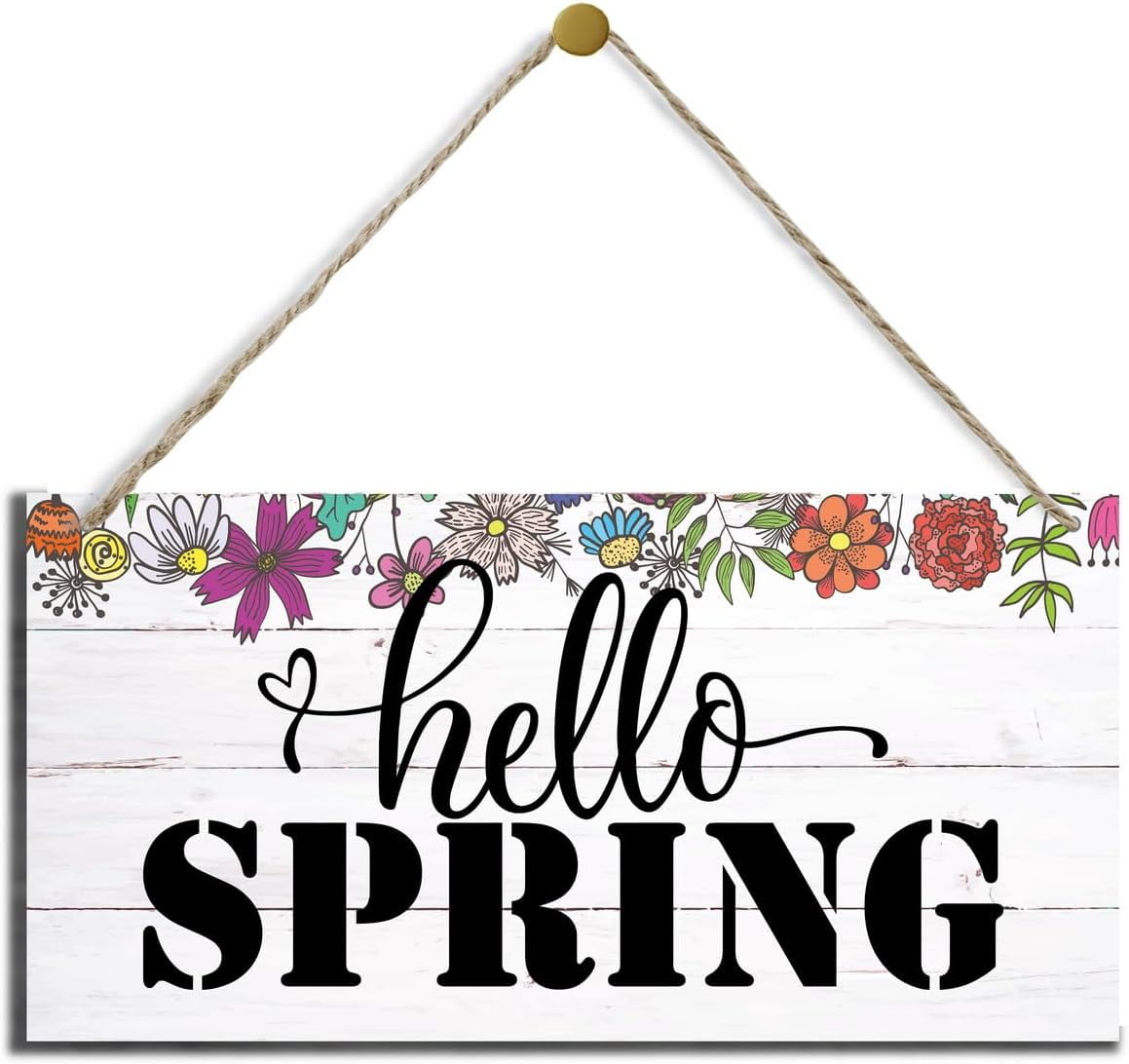 Spring Wood Sign, 6 X 12 Inches, Mdf Wood, Decorative Signage For ...