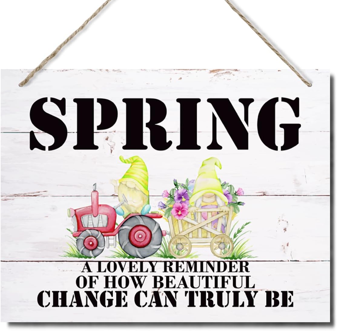 Spring Wood Sign, Decorative Hanging Wood Plaque For Wall, Decorative ...