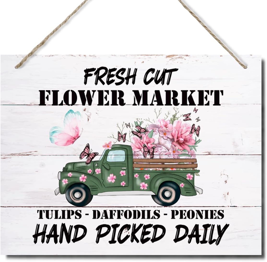 Spring Wood Sign, Decorative Hanging Wood Plaque For Wall, Decorative ...