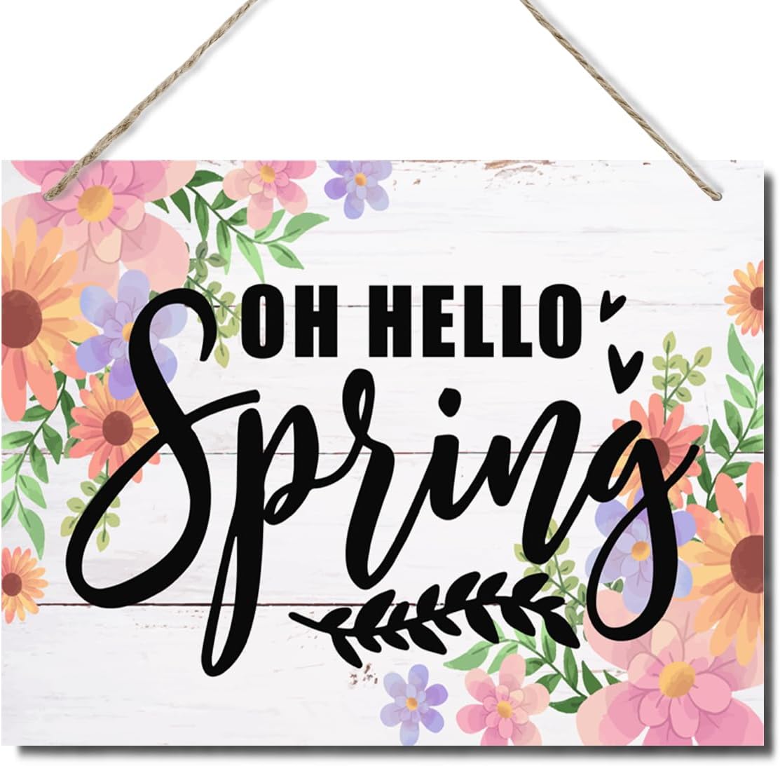 Spring Wood Sign, Decorative Hanging Wood Plaque for Wall, Decorative ...