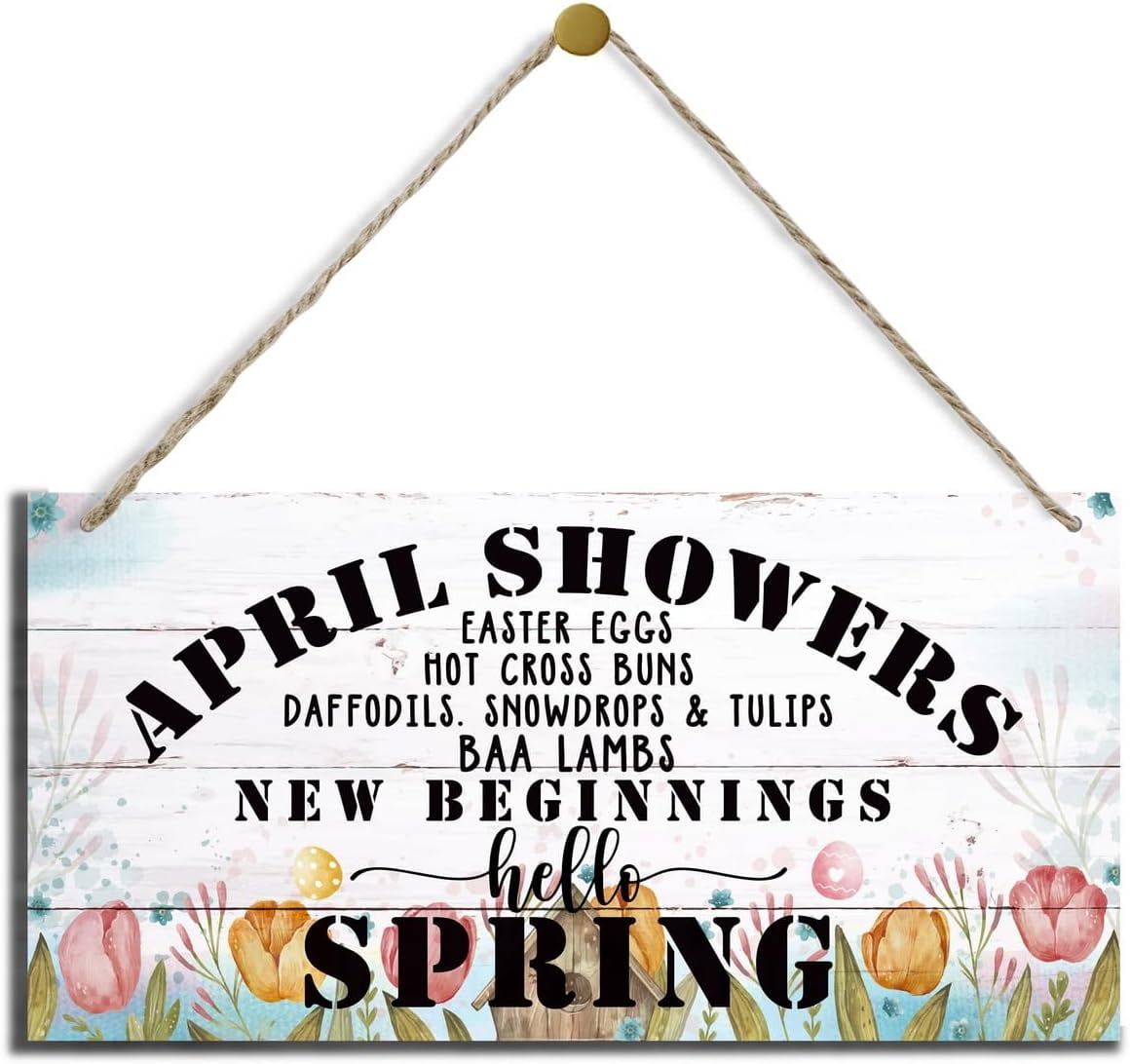 Spring Wood Sign, Farmhouse Spring Signs, Decorative Wall Plaque ...