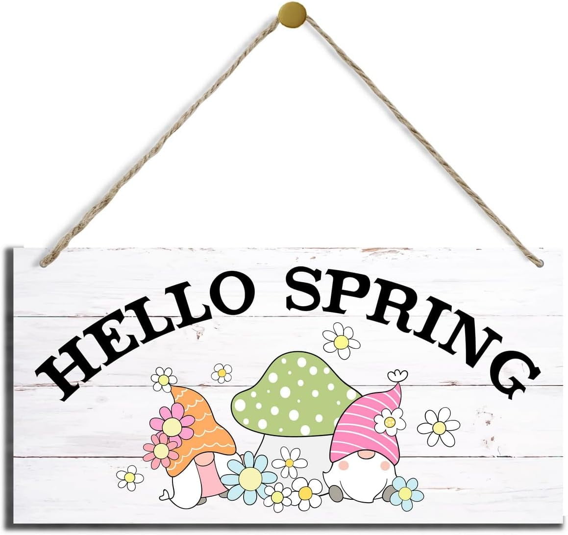 Spring Wood Sign, Hello Spring Sign, Decorative Wood Hanging Wood ...