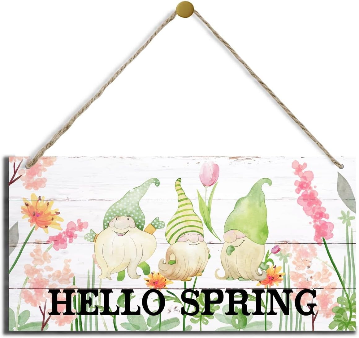 Spring Wood Sign, Hello Spring Sign, Decorative Wood Hanging Wood ...