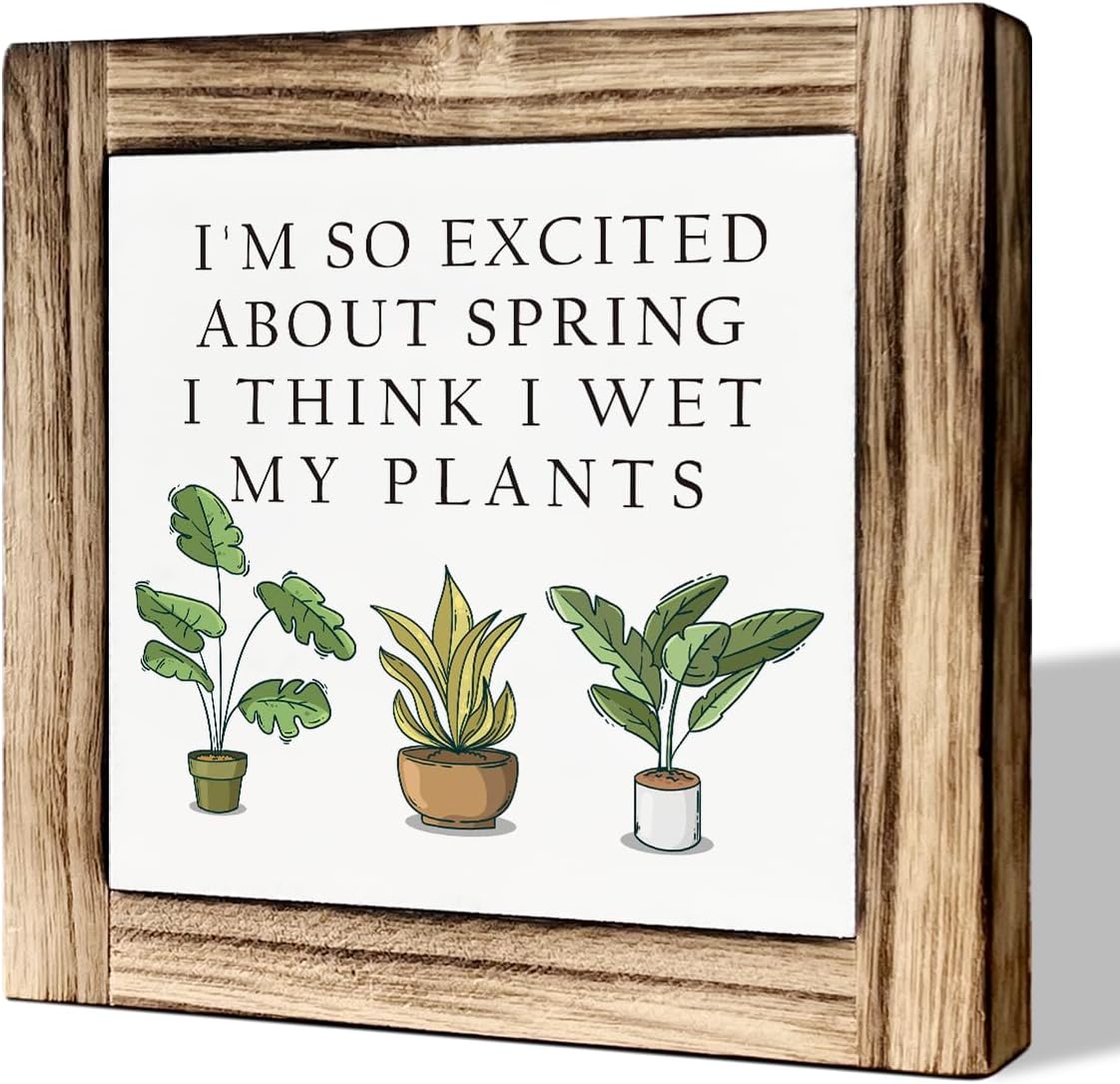 Spring Wood Sign, Rustic Wooden Tabletop Decor Sign, Spring Wood ...