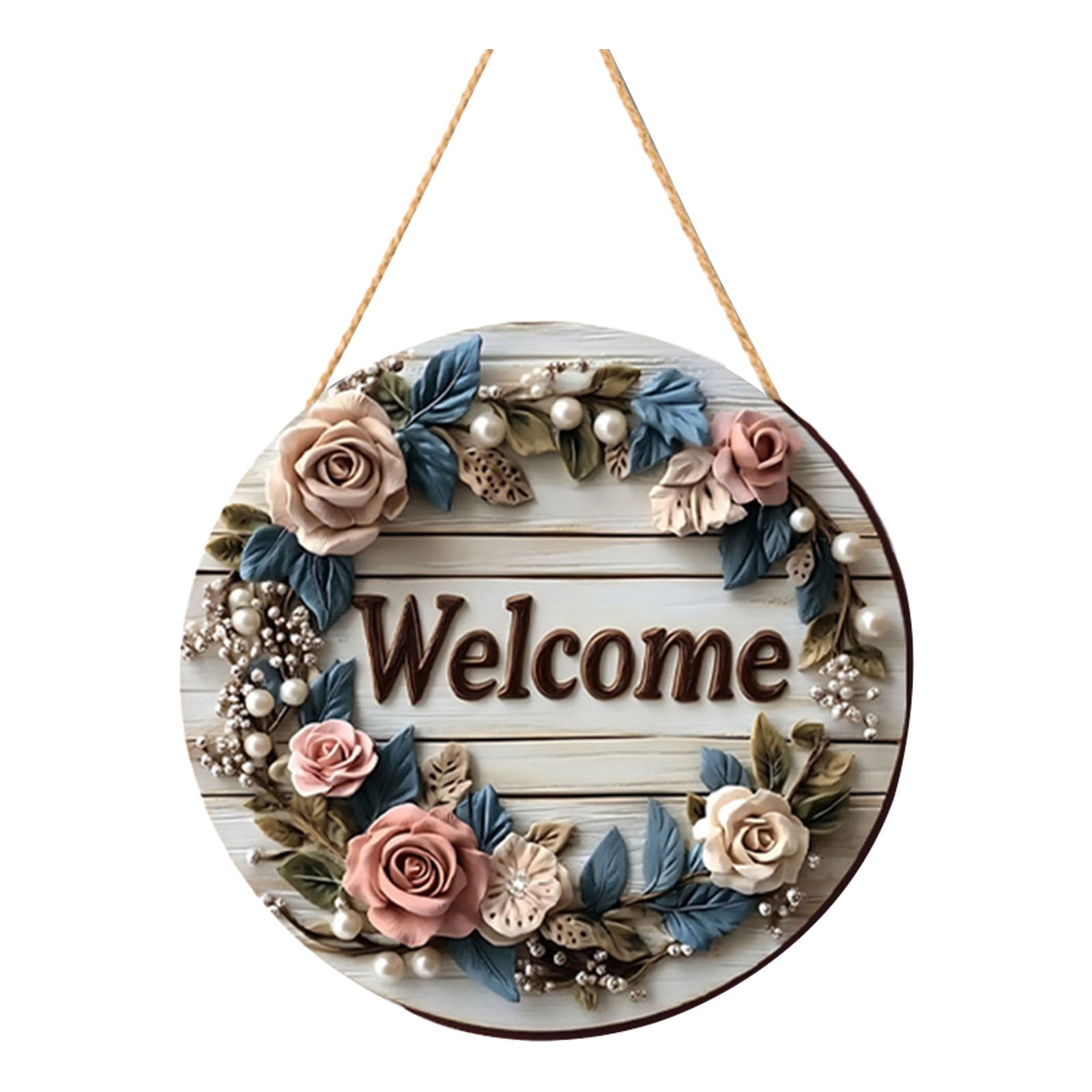 Spring Wooden Door Hanger, Rustic Welcome Sign, Farmhouse Porch Decor ...