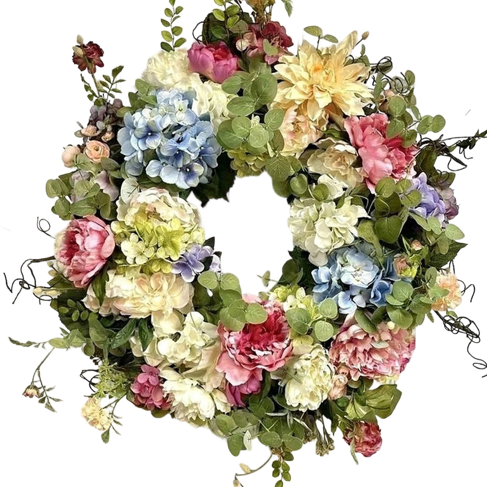Spring Wreath for Front Door 18Inch Summer Flowers Wreath Florals ...