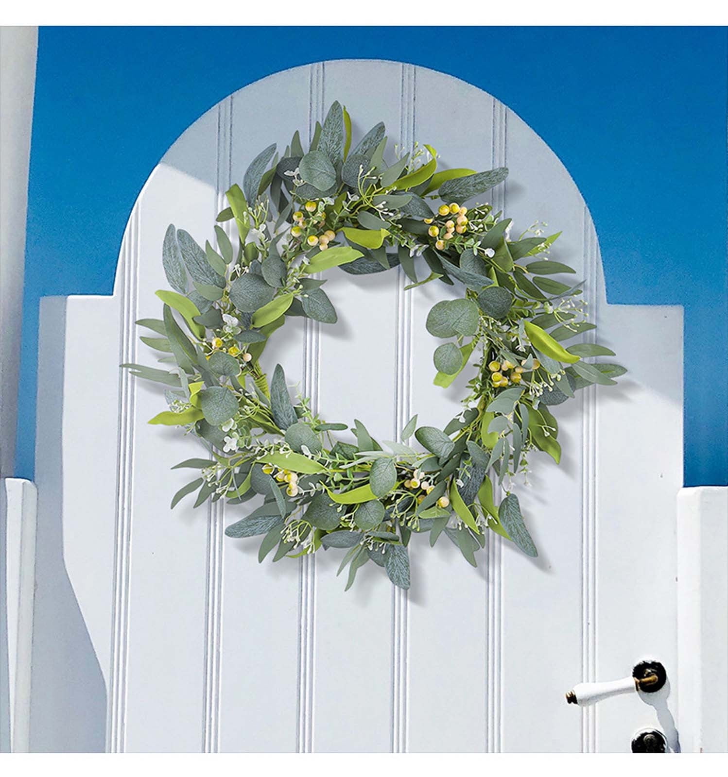 Spring Wreath For Front Door, Spring Summer Wreaths With Eucalyptus ...