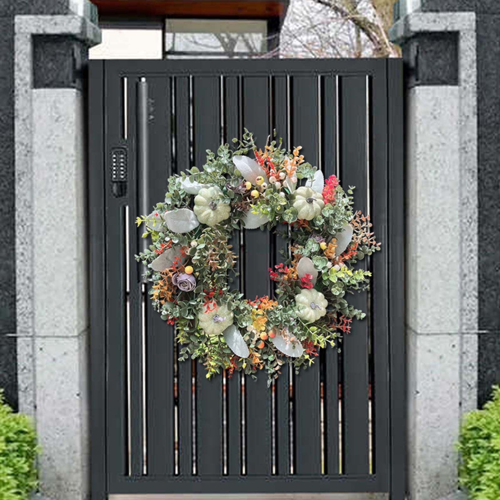 Spring Wreath on The Outdoor Front Door Welcomes Summer Flowers ...