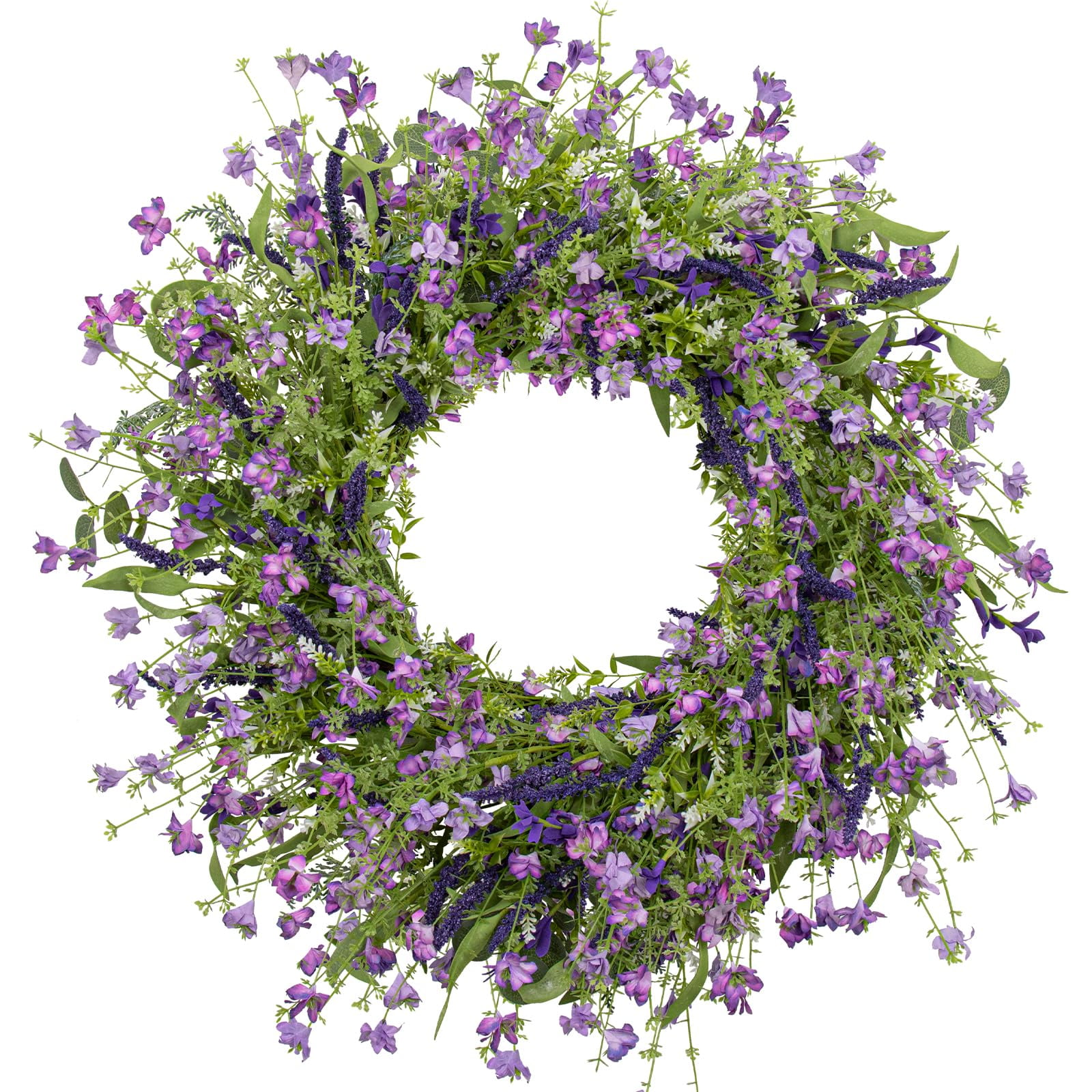 Spring Wreaths for Front Door 22 Inch, Artificial Violet Lavender ...