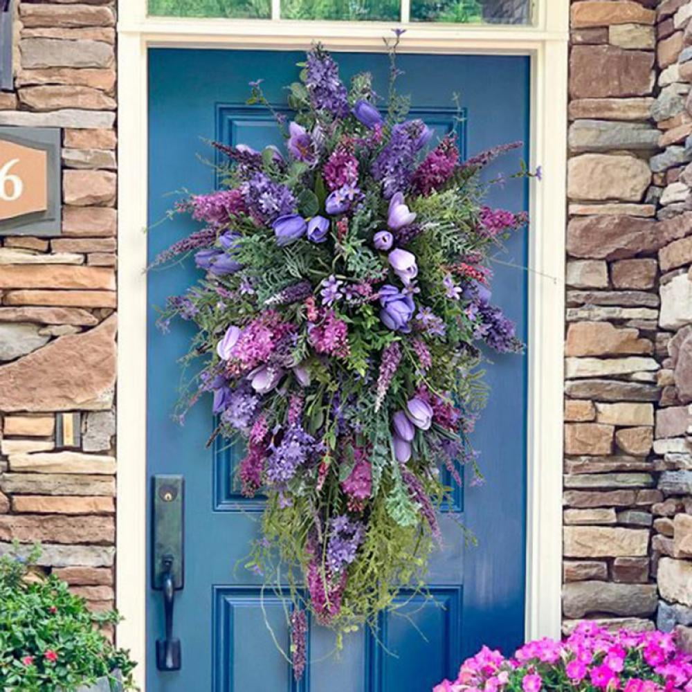 Large Outdoor Decor Flower Spring Wreath for Front Door 20 Inch, All ...