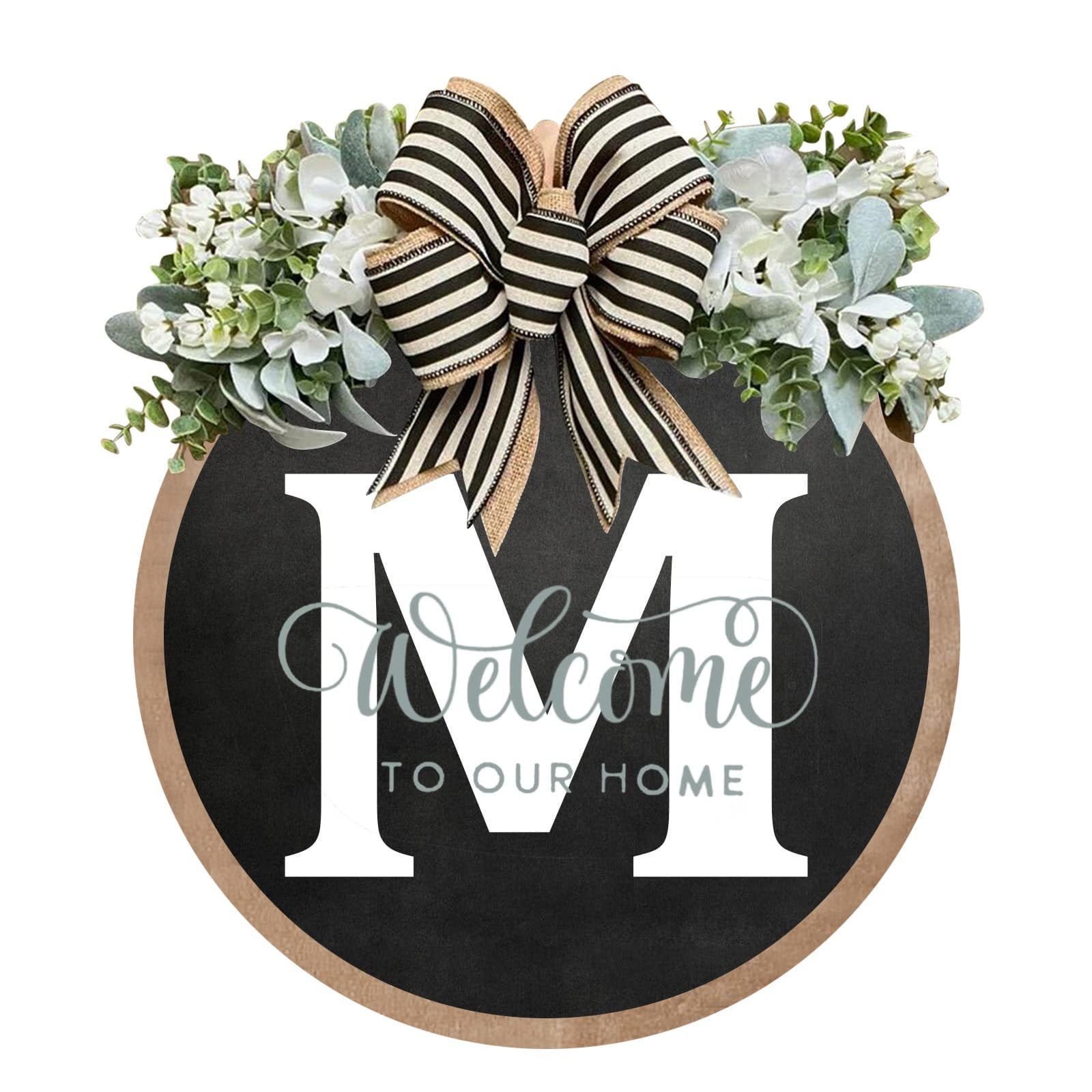 Spring Wreaths for Front Door, Last Name Year Round Front Door Wreath ...