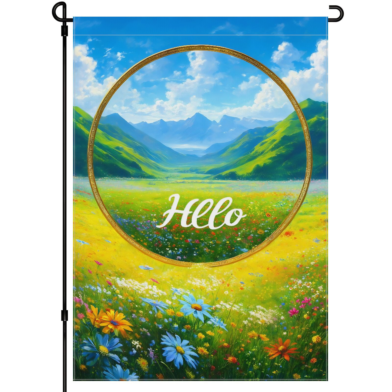 Spring Yard Flags Colorful Flower Field Cute Cartoon Versatile Outdoor ...