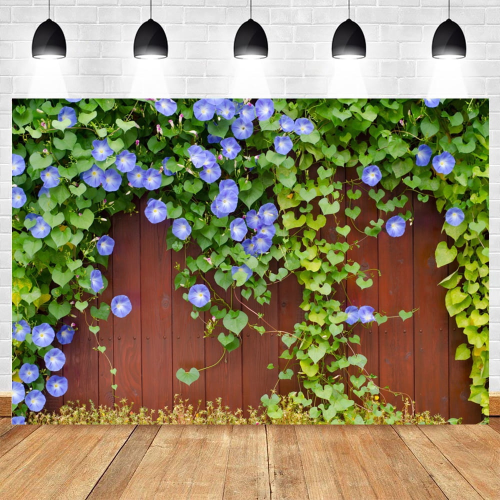 Spring Yard Garden Photography Backdrop Fence Sunflower Flowers Field ...