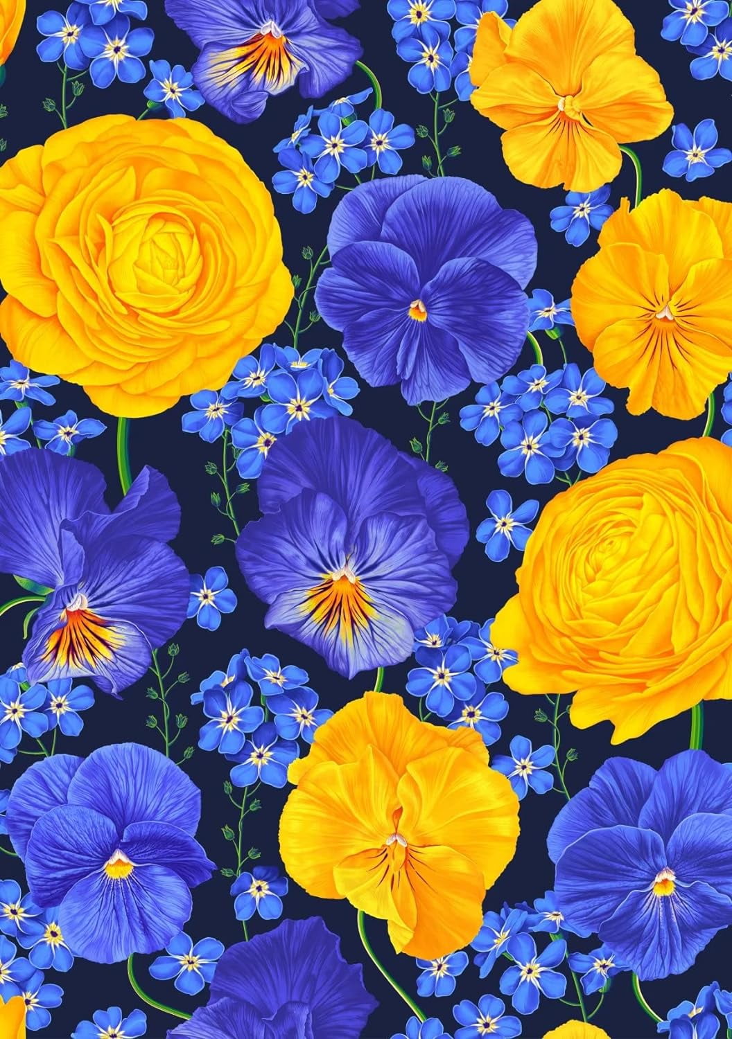 Spring Yellow and Blue Flowers Garden Yard Flag 28 x 40 Inch ...