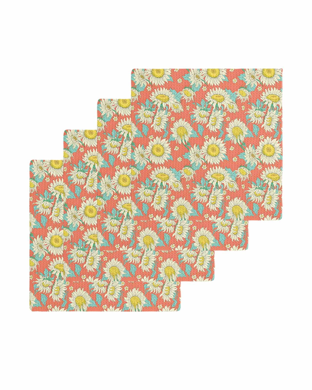 Spring Yellow Daisy Kitchen Dish Towels for Drying Dishes Set of 4 ...