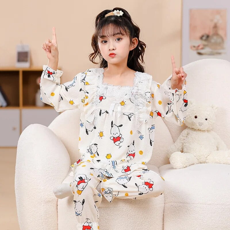 Spring and Autumn Pajamas Girls Thin Edition Pajama Set Girl Sets Set ...