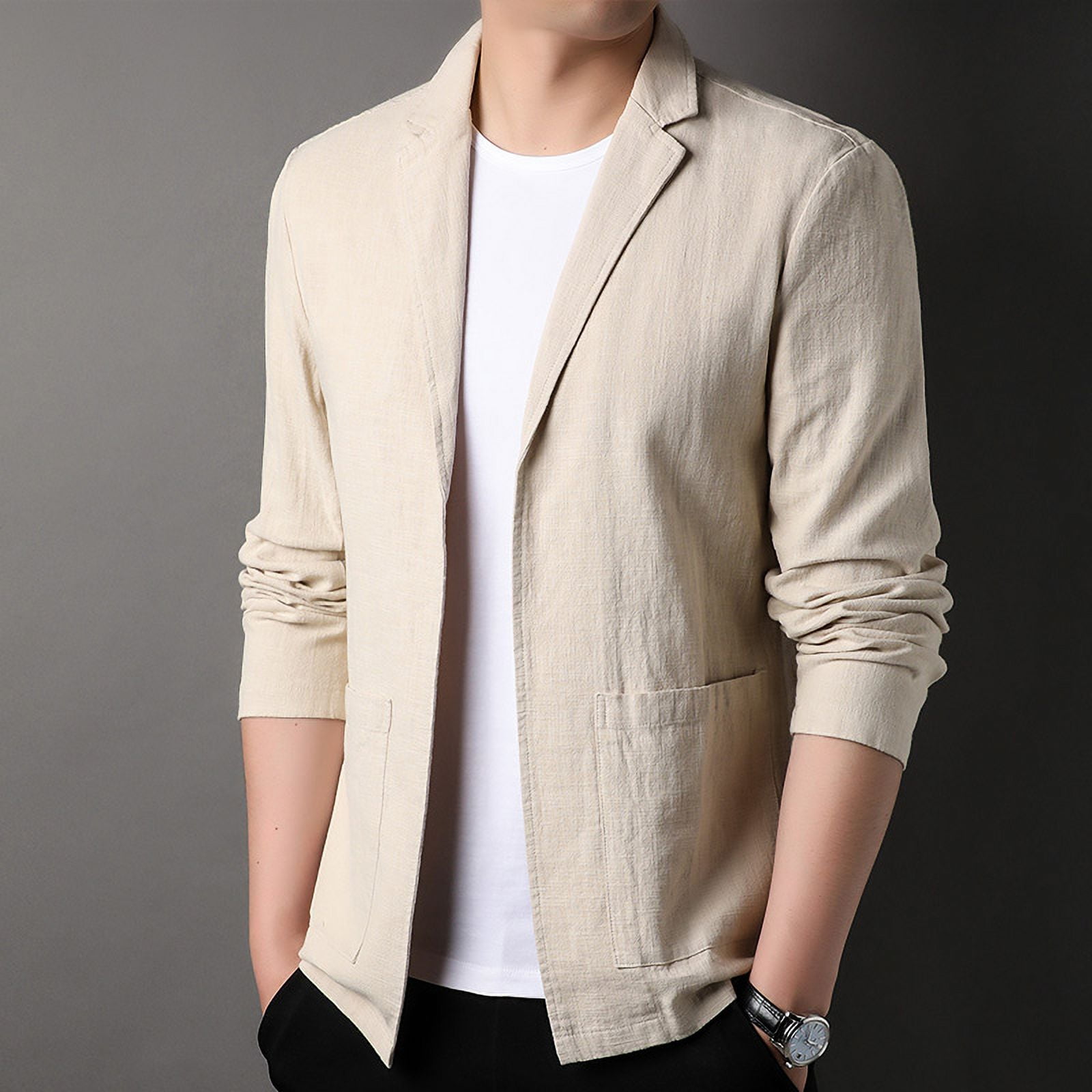 Spring and Summer 2024 New High-quality Men's Linen Suit Simple Men's ...