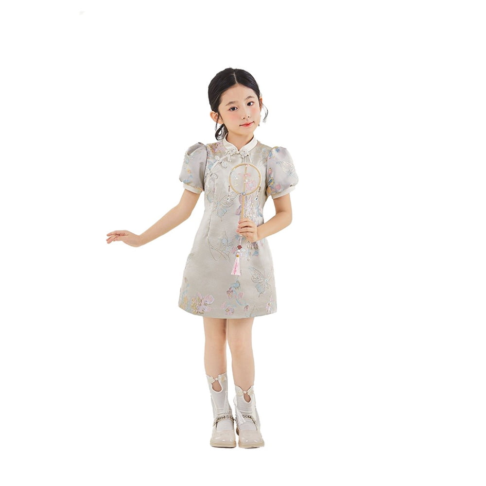 Spring and summer girls' cheongsam, Chinese style Hanfu, embroidered ...
