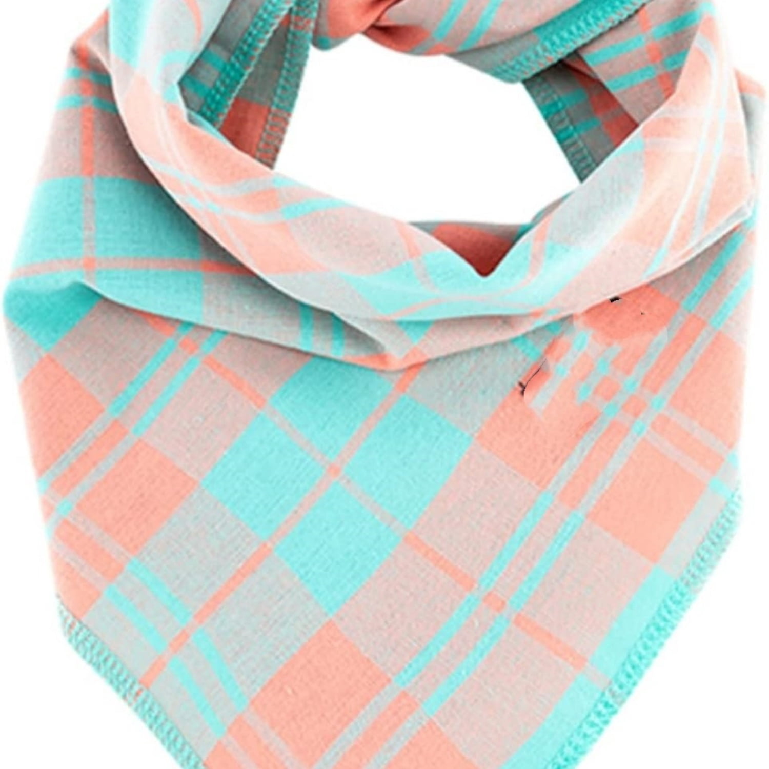 Spring dog scarf, bright colors of dog scarf, grid print adjustable ...