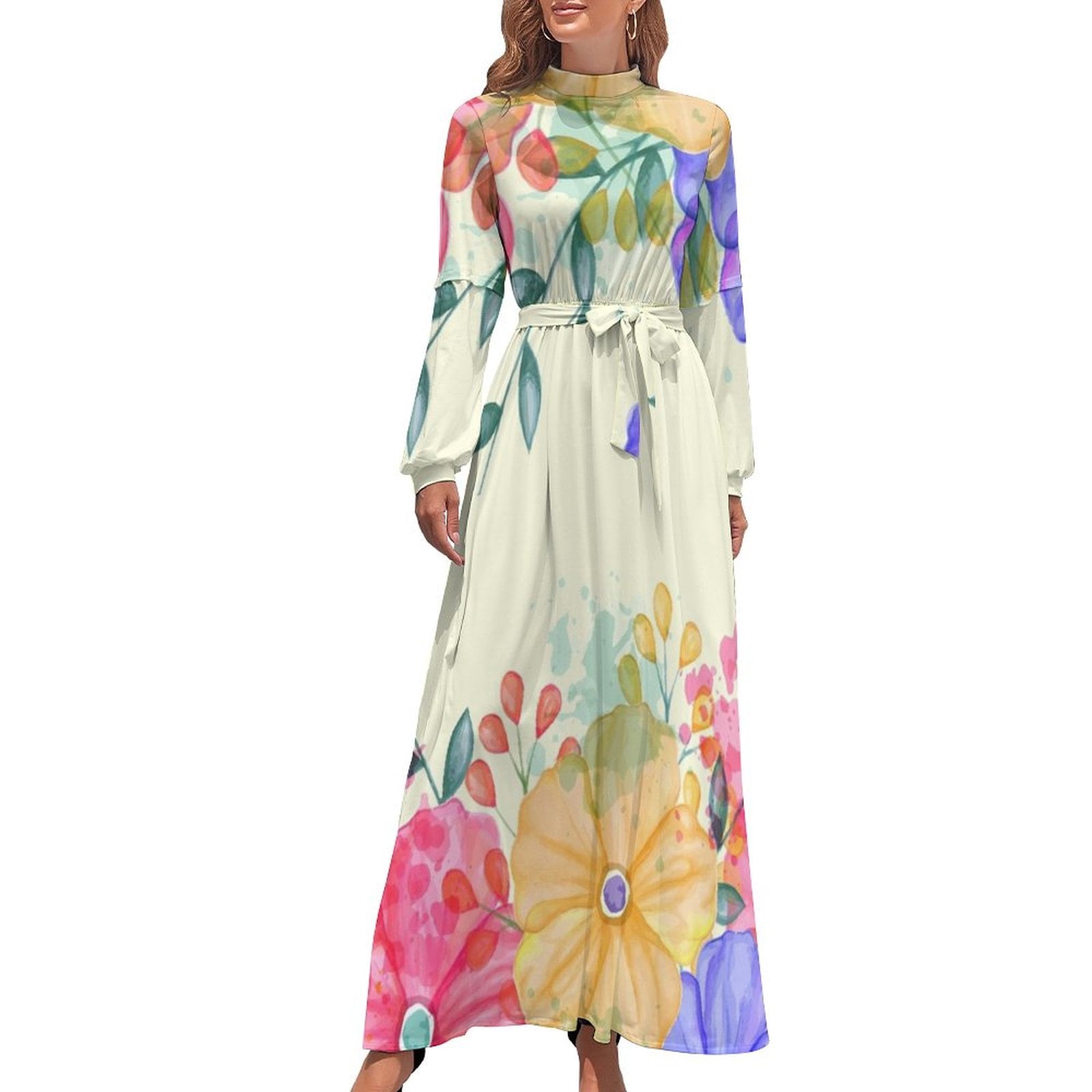 Spring flower garden Long Dress luxury evening dress woman for wedding ...