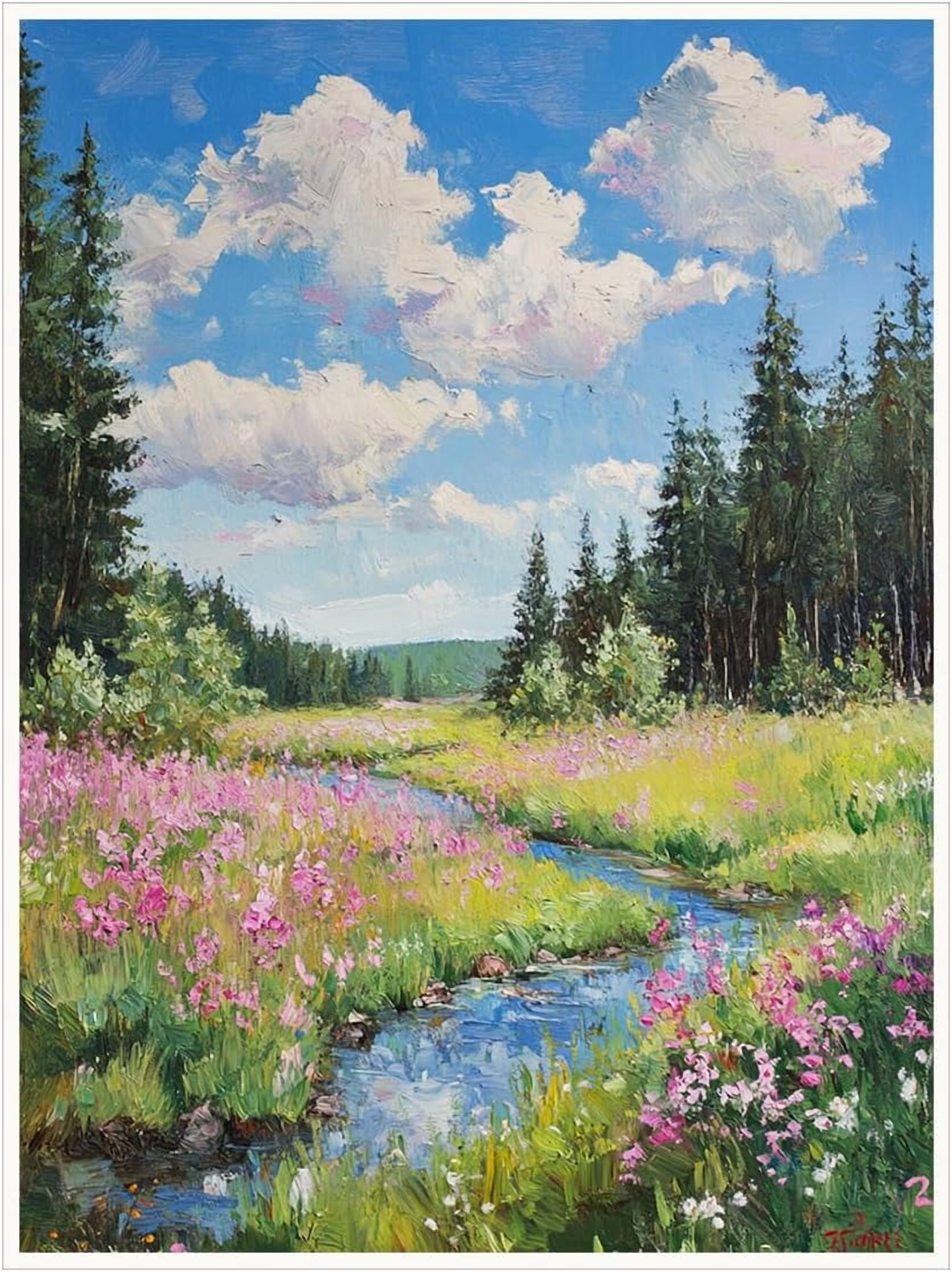 Spring flowers Plant Print Wall Art Wildflowers Blooming in the Forest ...