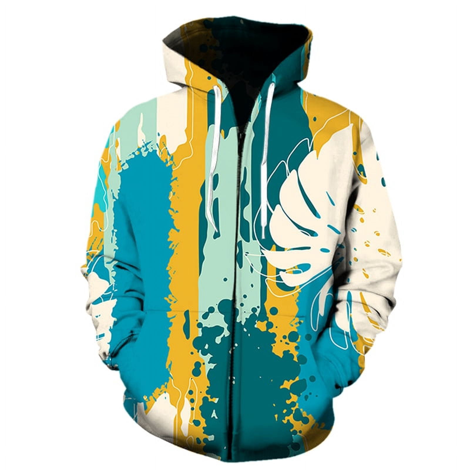 Spring graffiti art painting zipper Hoodies Casual Men Women Fashion ...