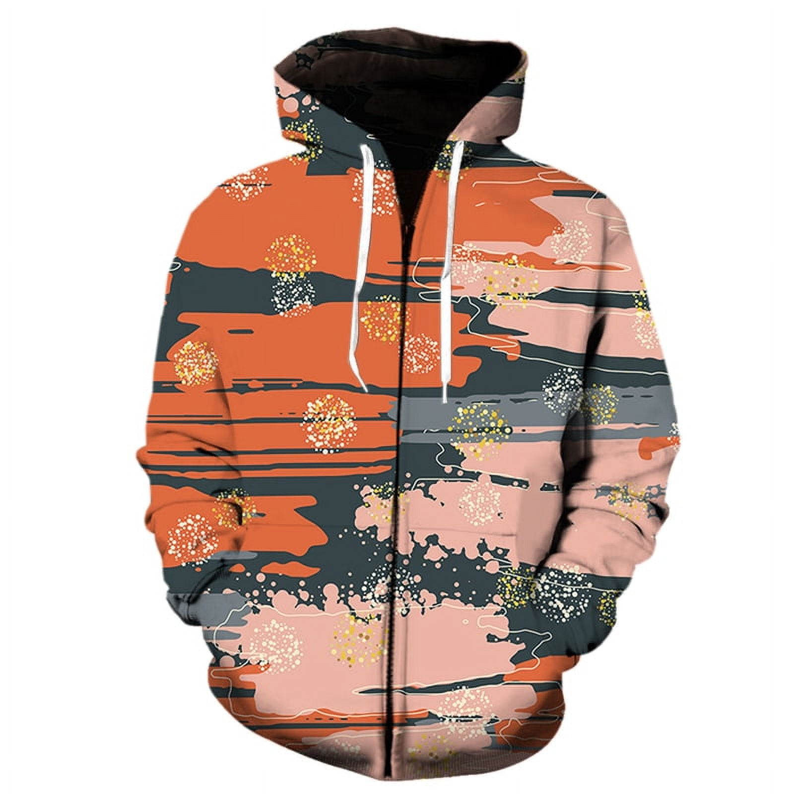 Spring graffiti art painting zipper Hoodies Casual Men Women Fashion ...